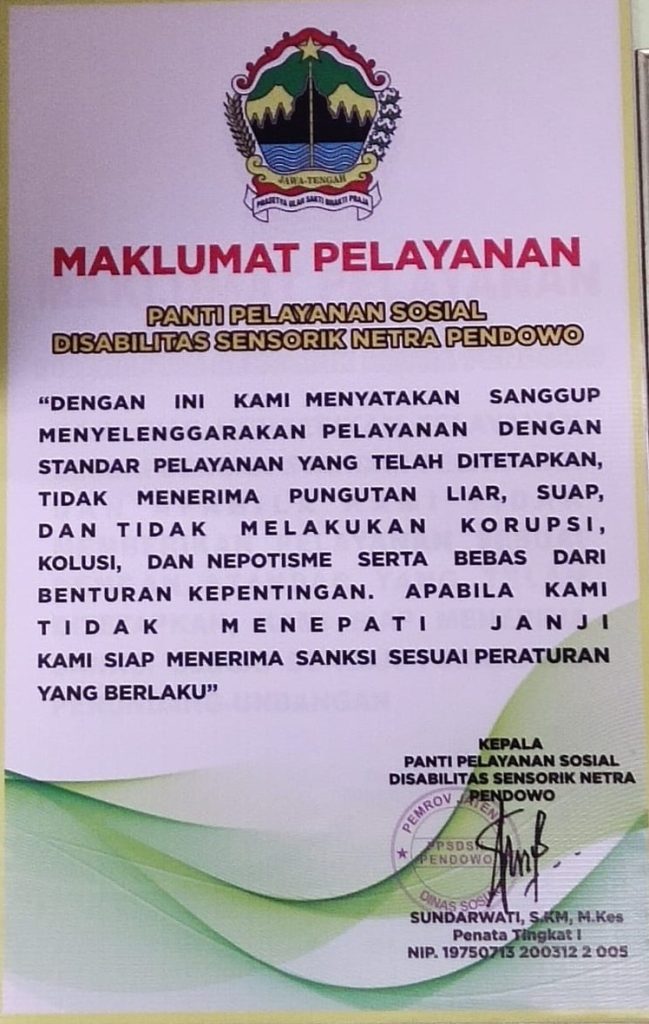 Pelayanan Disabilitas Netra – PPSDSN Pendowo Kudus